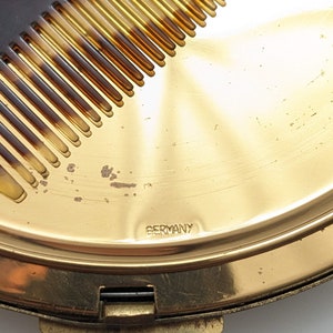 Large German Embroidered Powder Compact With Comb, Collectable, Mid ...