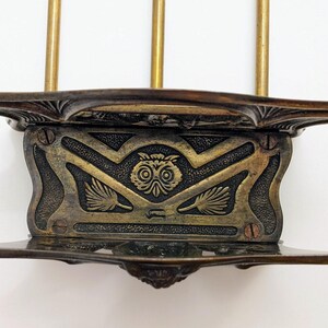 Antique Art Nouveau Cast Iron Judd Owl Sliding Bookends With Letter ...