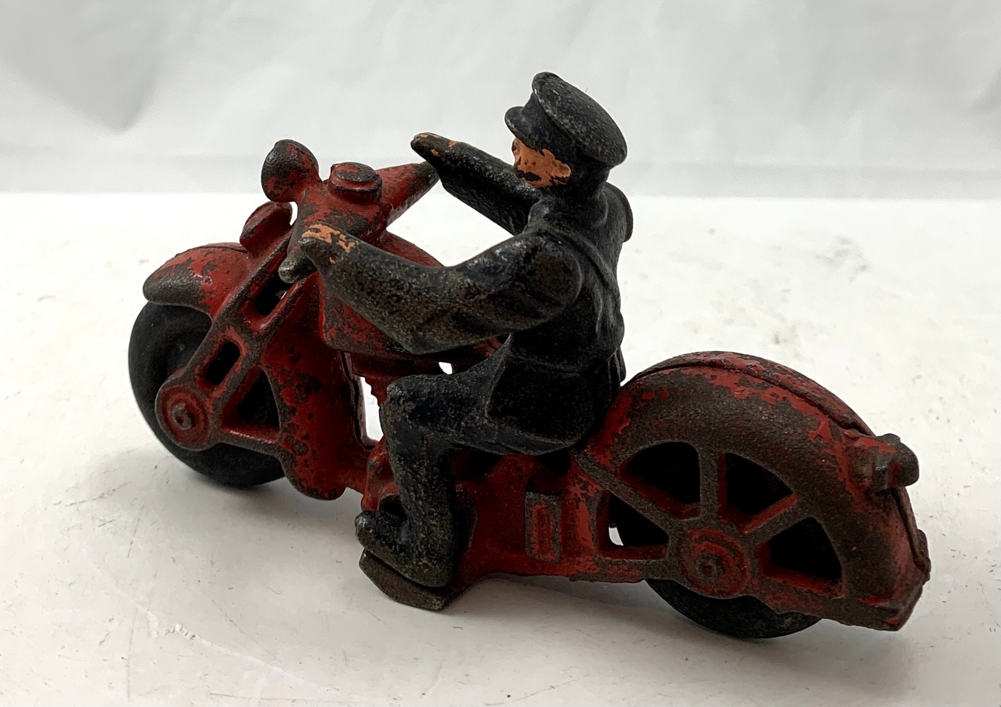 Hubley Cast Iron Motorcycle Cop Original Red Paint - Etsy