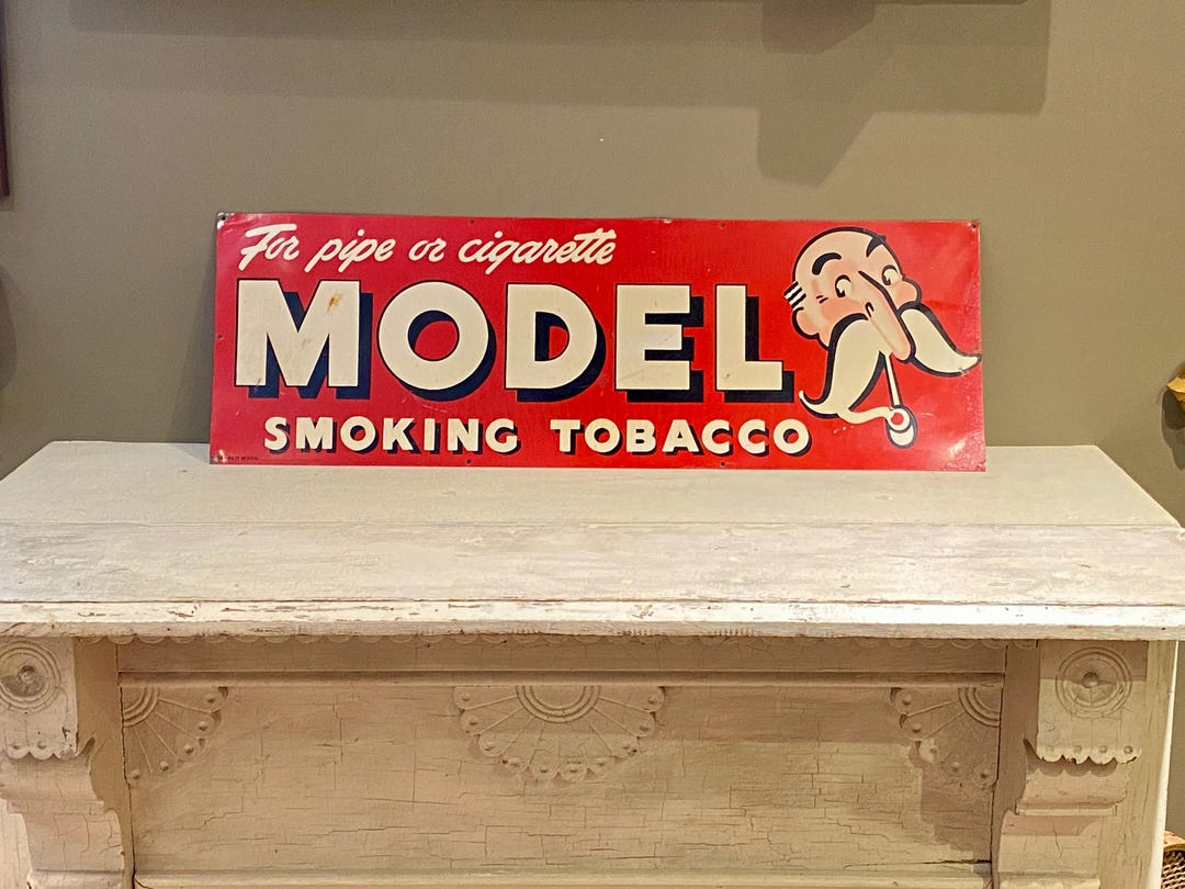 Vintage Model Smoking Tobacco Sign - Etsy