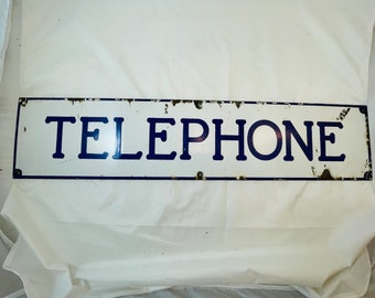 Porcelain Telephone Sign - Etsy