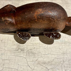 Small Vintage Folk Art Beaver Fishing Decoy - Etsy