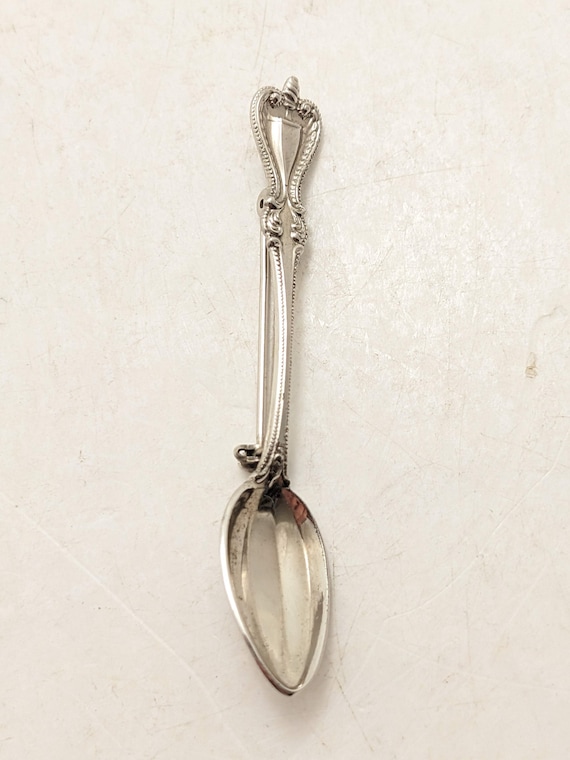 Vintage Spoon Shaped Lapel Pin - Gem