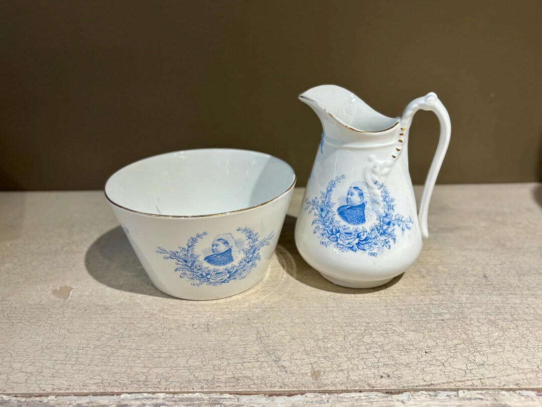 Antique Rare Queen Victoria 1887 Diamond Jubilee Commemorative Pitcher ...