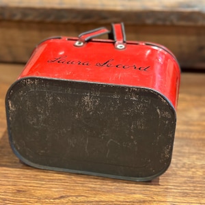 Vintage Laura Second Red Lunch Box Tin - Etsy