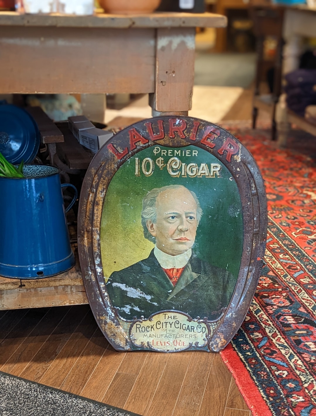Rare C.1900 Laurier Premier 10 Cent Cigar Sign Rock City Cigar Co ...