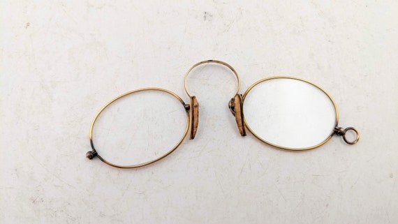 Antique Prince Nez 10K Gold Eye Glasses with Case, Co… - Gem