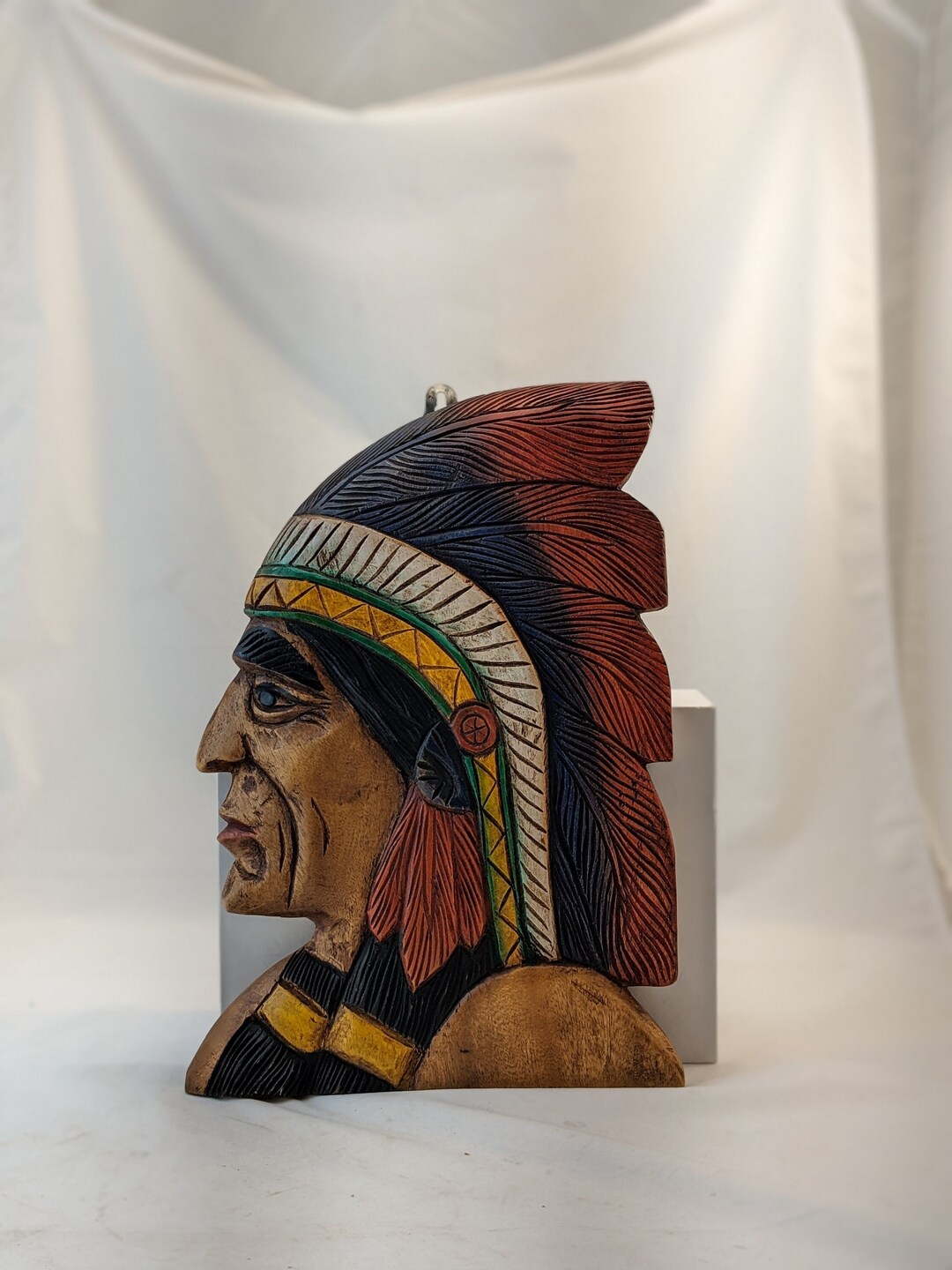 First Nations Hand Carved, Hand Painted Chief Wall Plaque - Etsy
