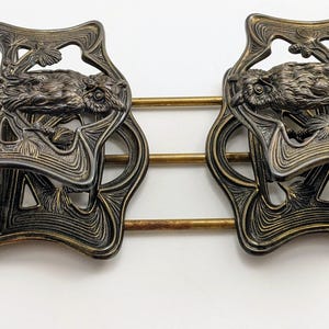 Antique Art Nouveau Cast Iron Judd Owl Sliding Bookends With Letter ...