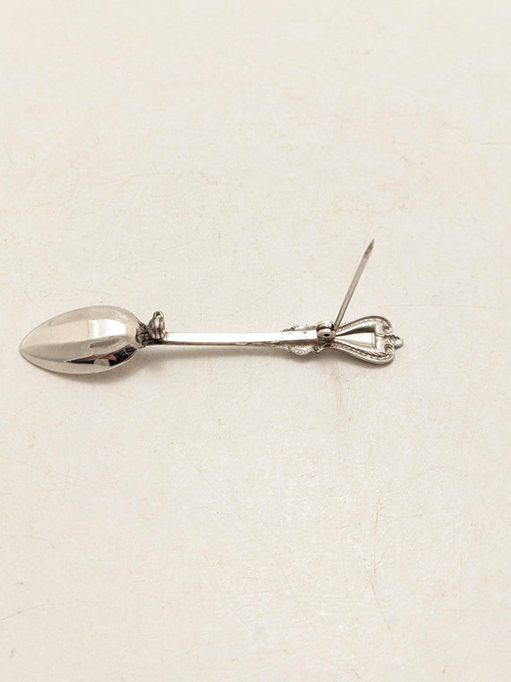 Vintage Spoon Shaped Lapel Pin - Gem