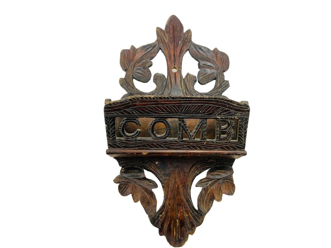 Folk Art Carved Newfoundland Wall-box, Comb Box, C. 1940 - Etsy