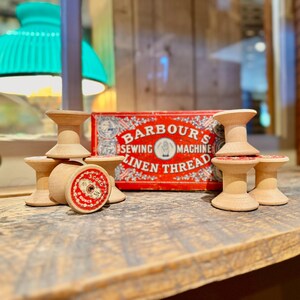 Antique Barbour's Sewing Machine Thread Spools and Original Box (set of ...