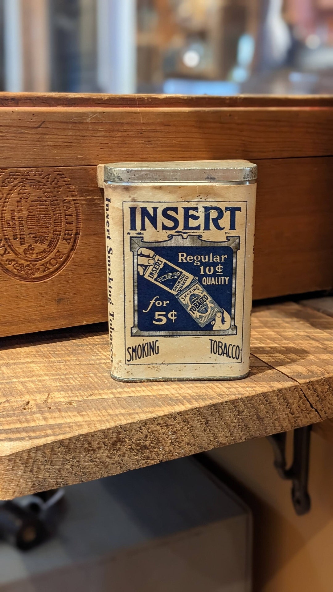 Vintage Insert Pocket Tobacco Tin, Collectable, Advertising, Tobacciana ...
