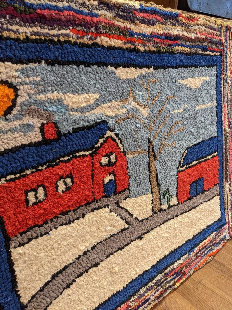 Vintage Folk Art Hand Hooked Rag Mat C.1940 - Etsy