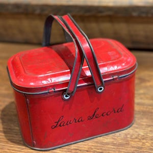 Vintage Laura Second Red Lunch Box Tin - Etsy