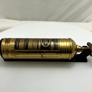 Vintage Brass Pyrene Wall Fire Extinguisher W/ Bracket Mount, Fire ...