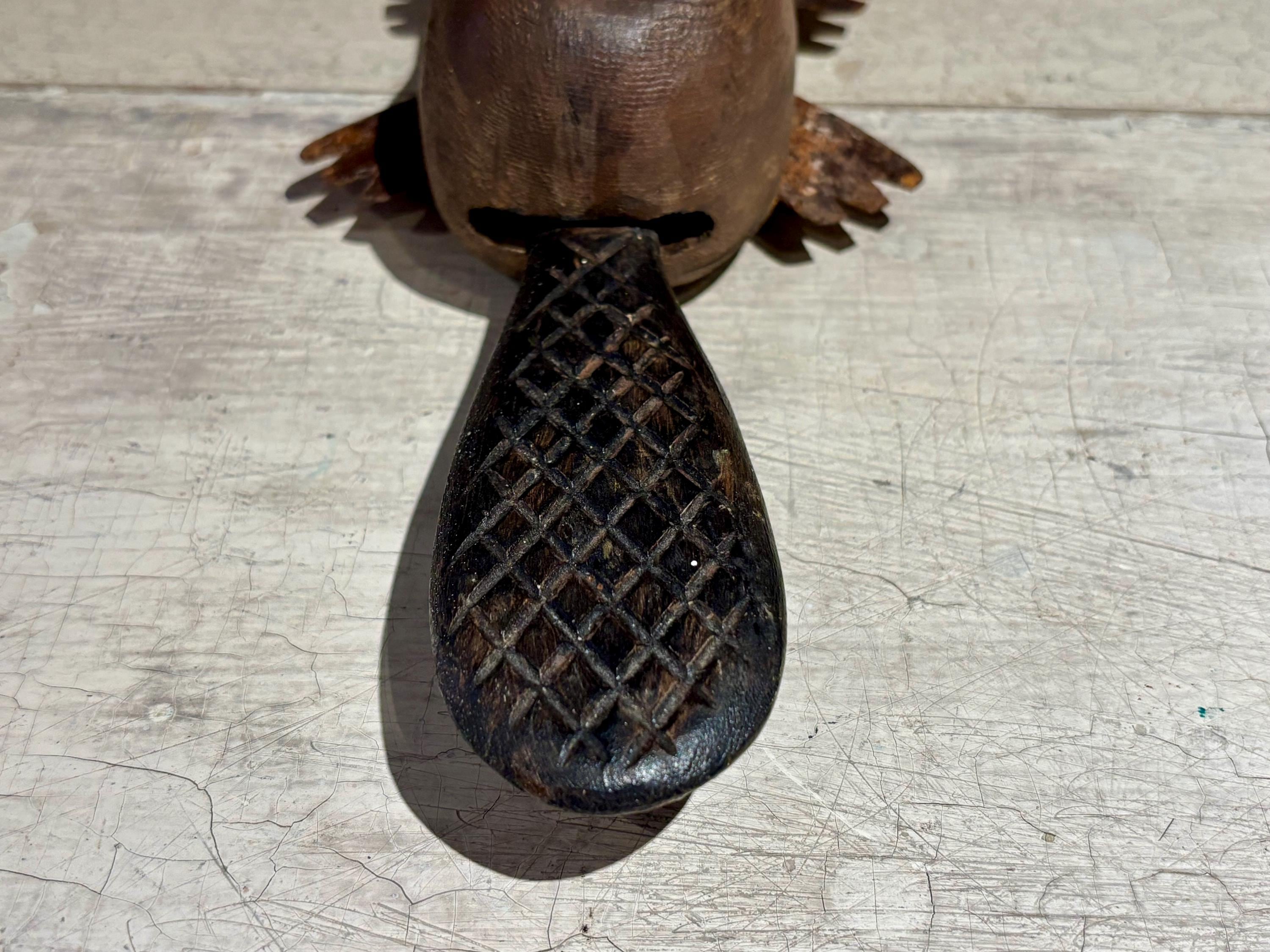 Large Vintage Folk Art Beaver Weighted Fishing Decoy - Etsy