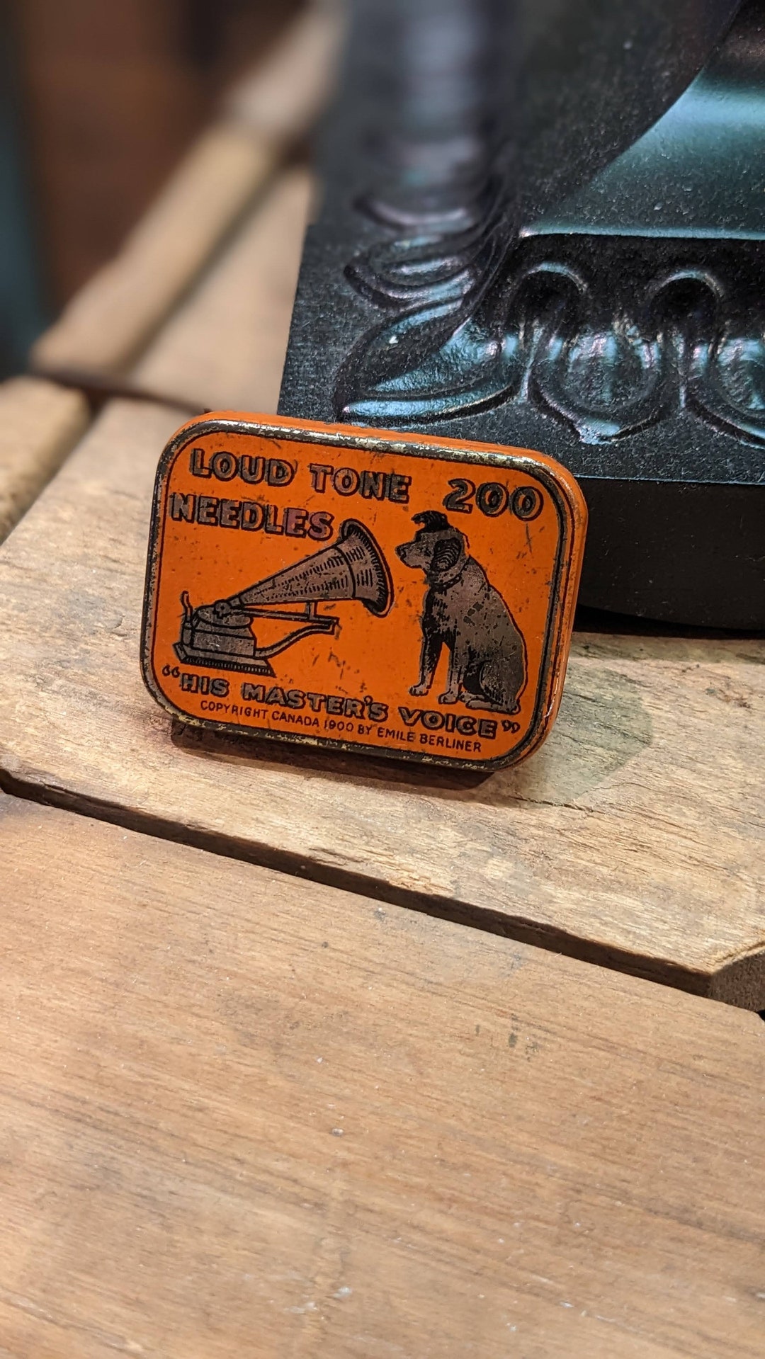 Antique His Masters Voice Needles Tin, Collectable, Advertising, RCA ...