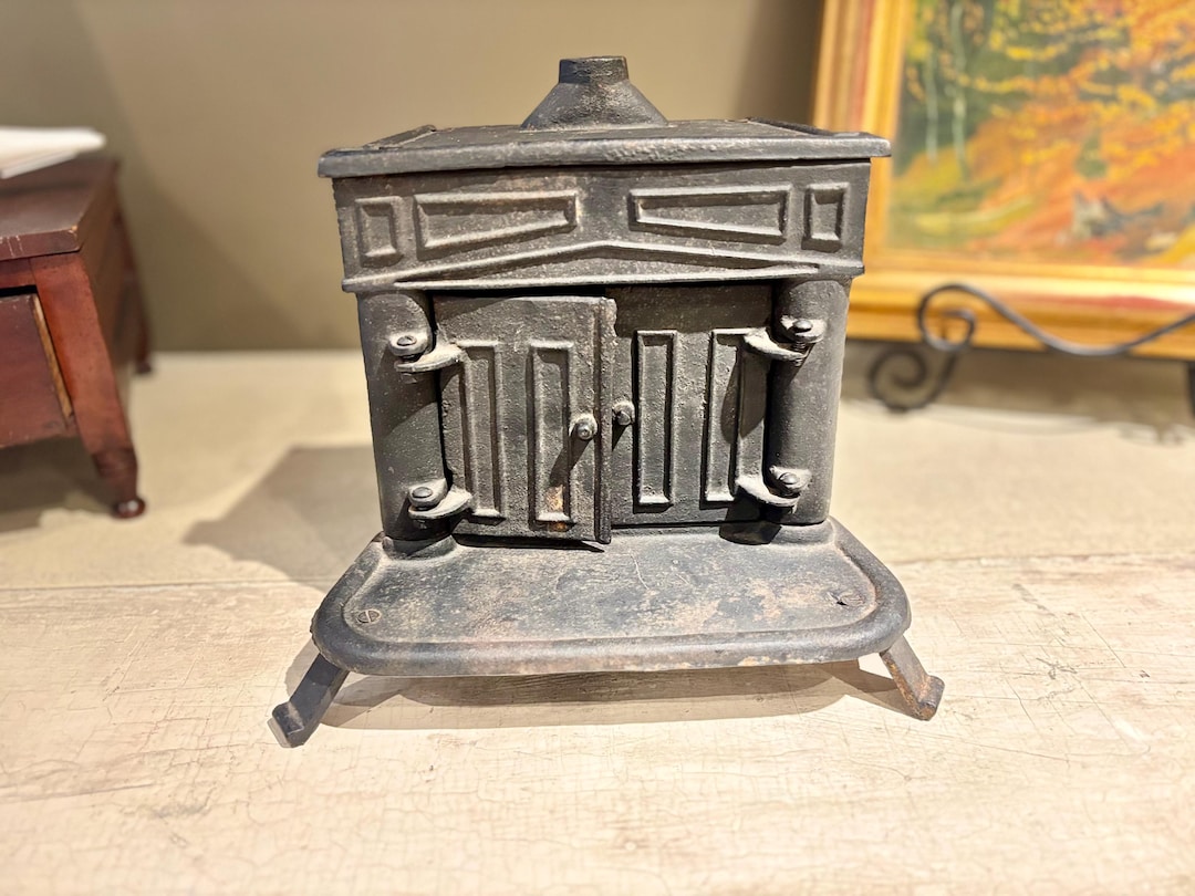 Vintage Miniature Franklin Cast Iron Stove - Etsy