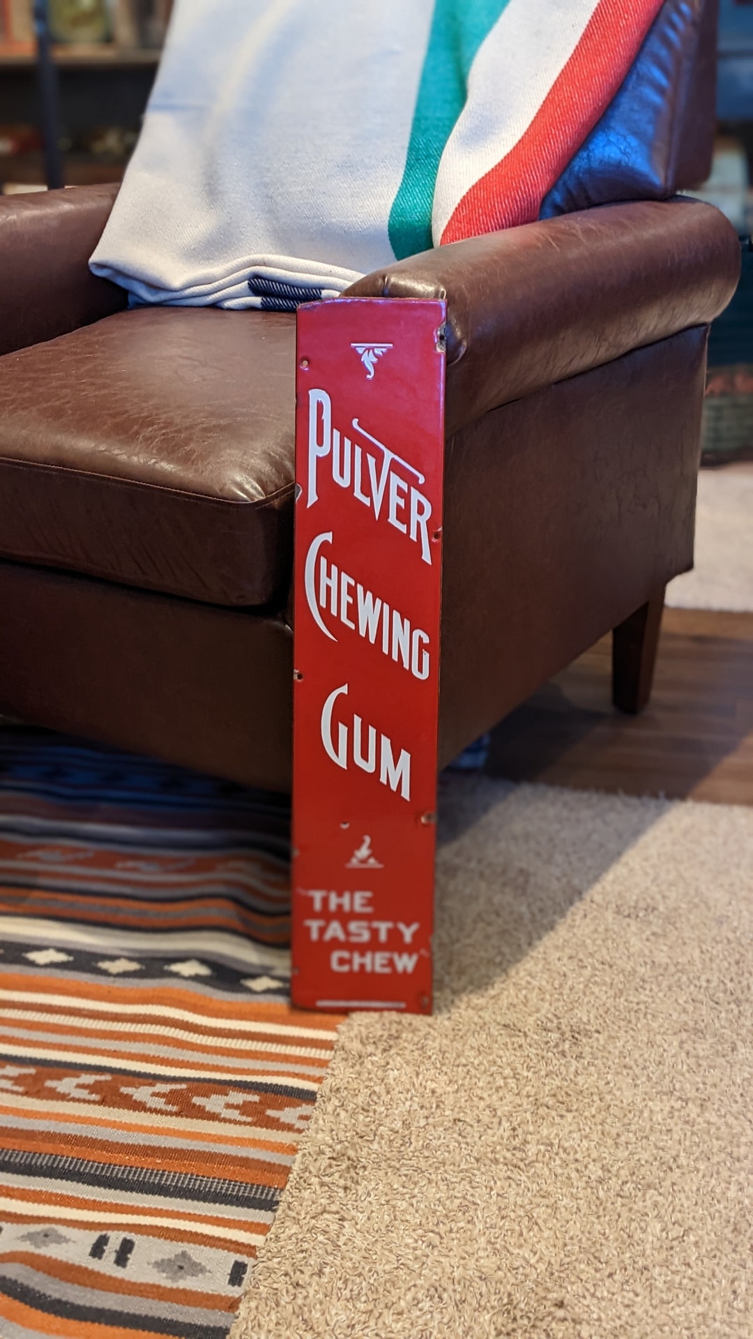 1920's Pulver Chewing Gum the Tasty Chew Porcelain Sign, Collectable ...