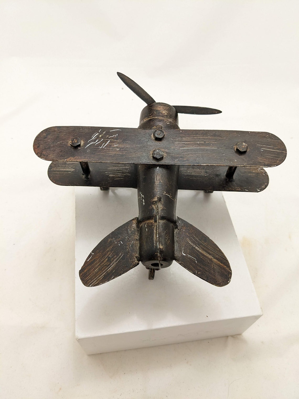 Vintage Folk Art Metal Air Plane - Etsy
