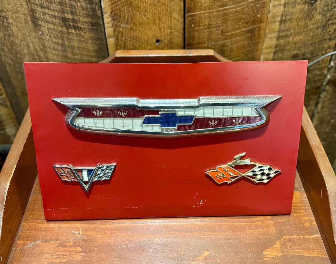 Vintage Mounted 1950s Chevy Truck Emblem, Chevy Fender Emblem, and ...