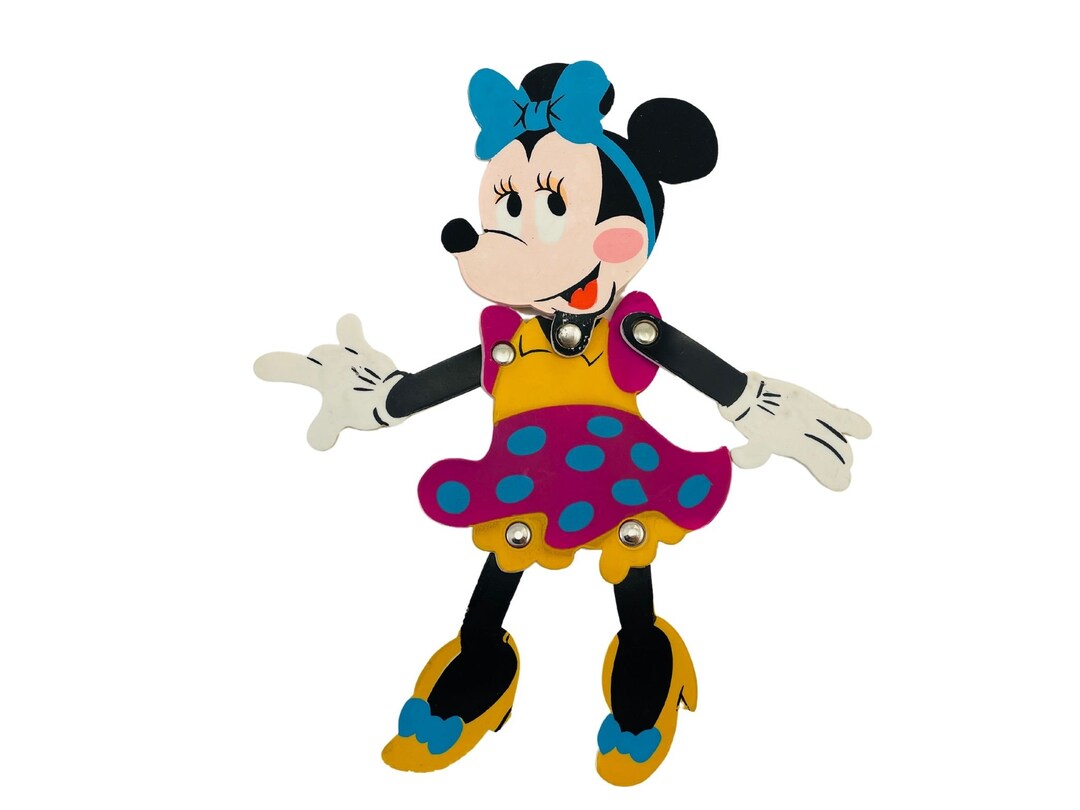 Vintage Heavy Plastic Jointed Minnie Mouse - Made in Hong Kong - Etsy