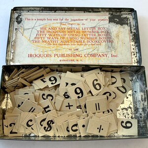Vintage Iroquois Number Box With Original Contents C. 1920 - Etsy