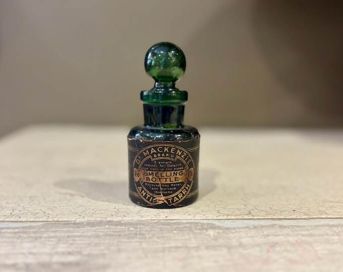 Antique Mackenzie Brand Emerald Green Smelling Salts Bottle With Ball ...