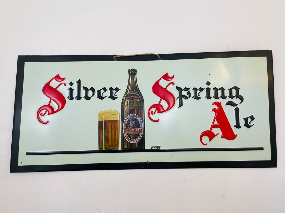Vintage Silver Spring Ale Embossed Tin Sign - Etsy