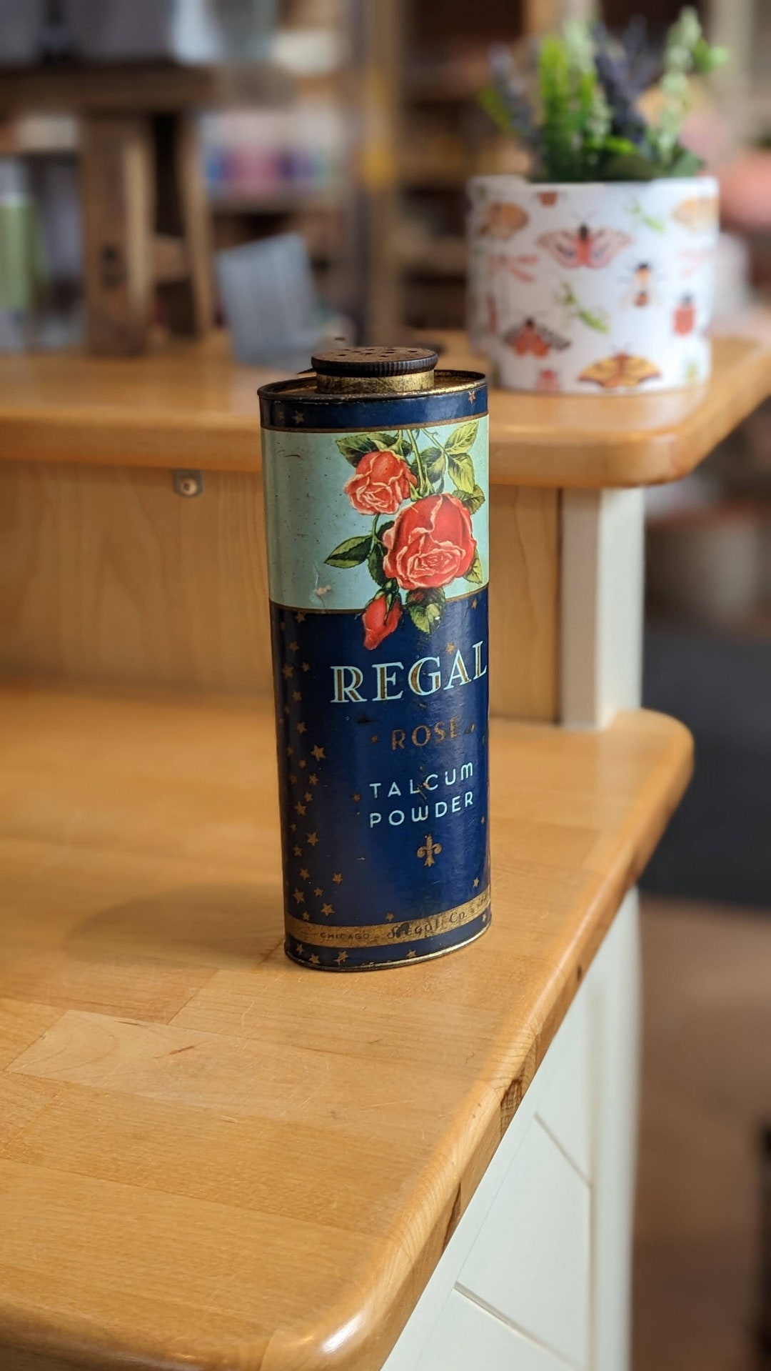 Vintage Regal Rose Talcum Powder Tin - Etsy
