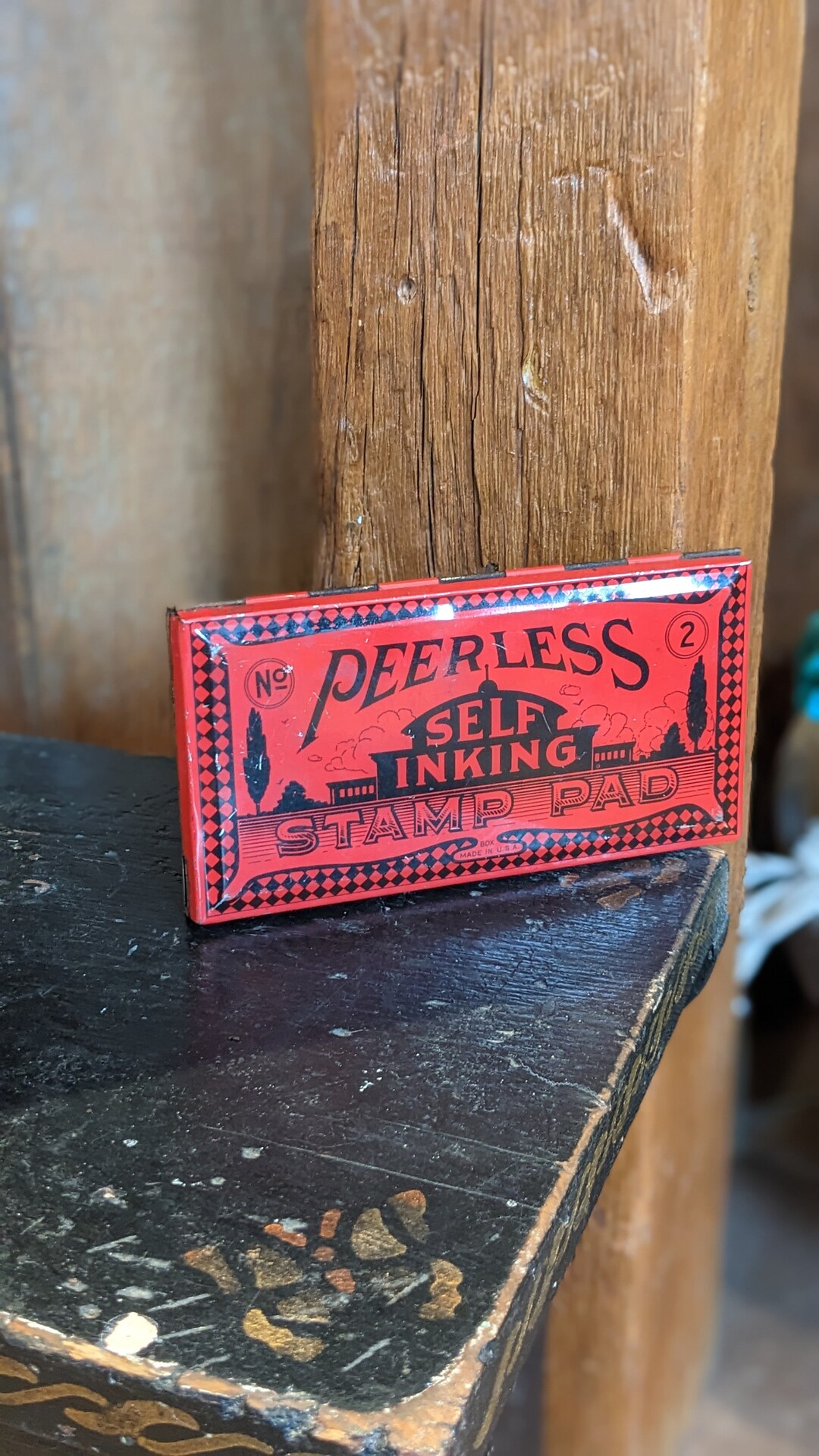 Vintage Peerless Self Inking Stamp Pad Tin, Advertising, Stationary ...