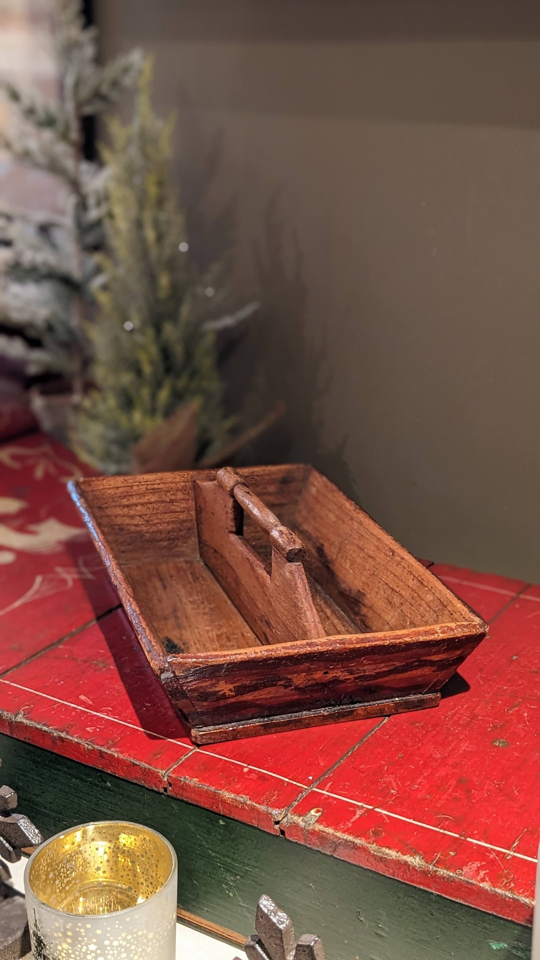 Nova Scotia Grain Painted Cutlery Box, Primitive Wood Tray - Etsy