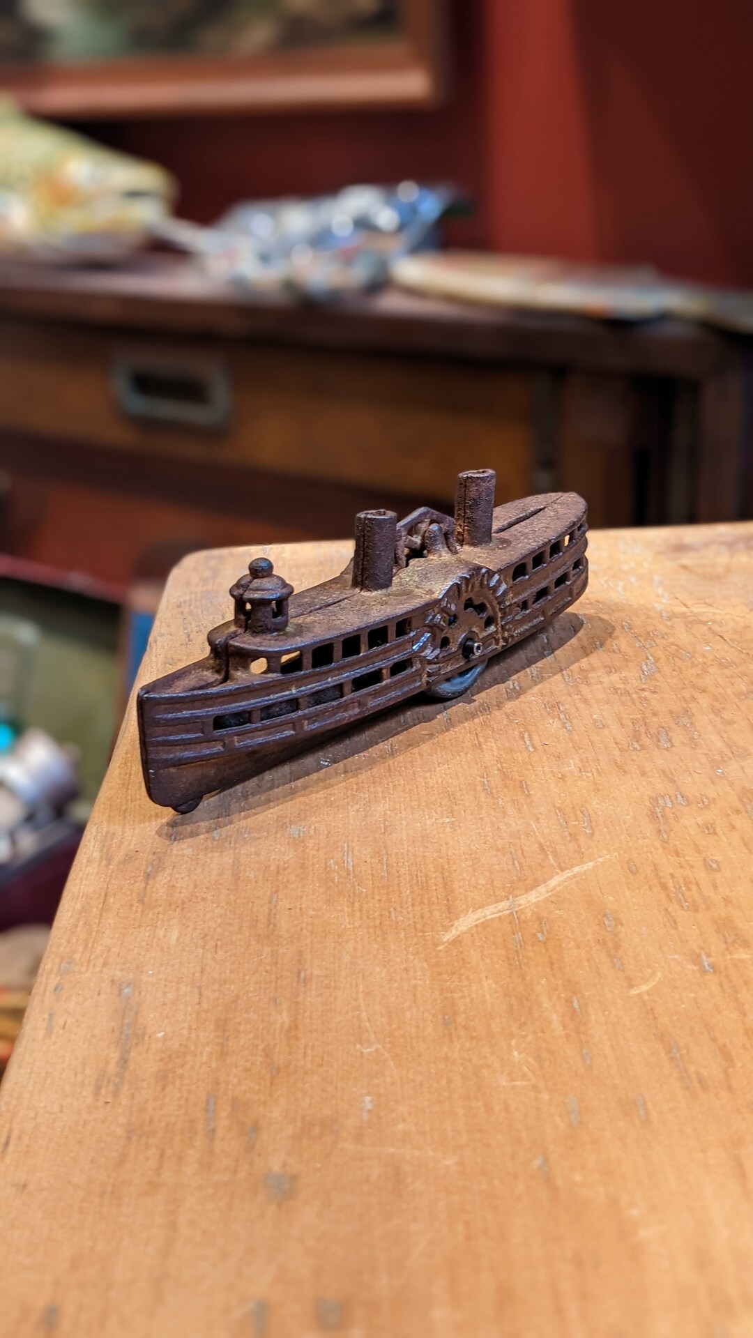 Early Cast Iron Steamship Toy Made in Canada, Collectable, Antique Toys ...