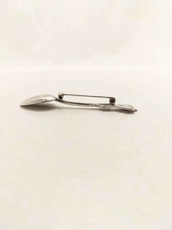 Vintage Spoon Shaped Lapel Pin - Gem