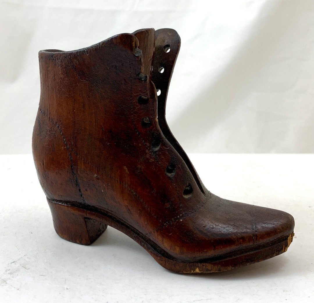 Vintage Folk Art Carving of a Boot - Etsy