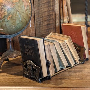 Antique Art Nouveau Cast Iron Judd Owl Sliding Bookends With Letter ...