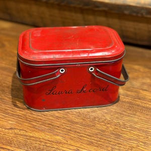 Vintage Laura Second Red Lunch Box Tin - Etsy