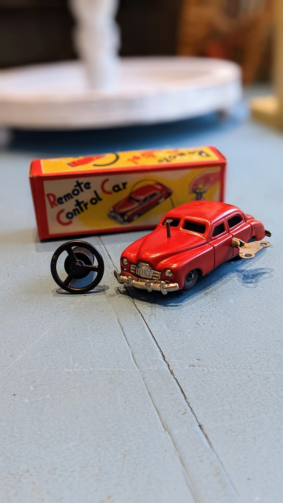 Vintage Occupied Japan Remote Control Metal Wind up Toy Car With ...