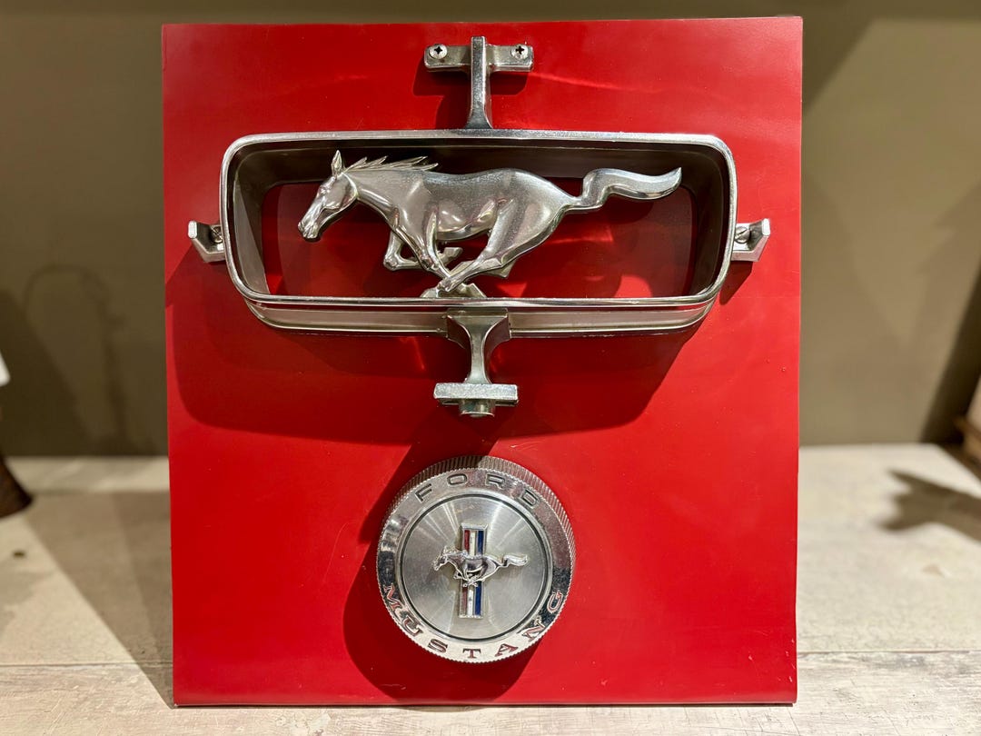 Vintage Mounted 1967 Ford Mustang Pony Emblem With Corral and Ford ...