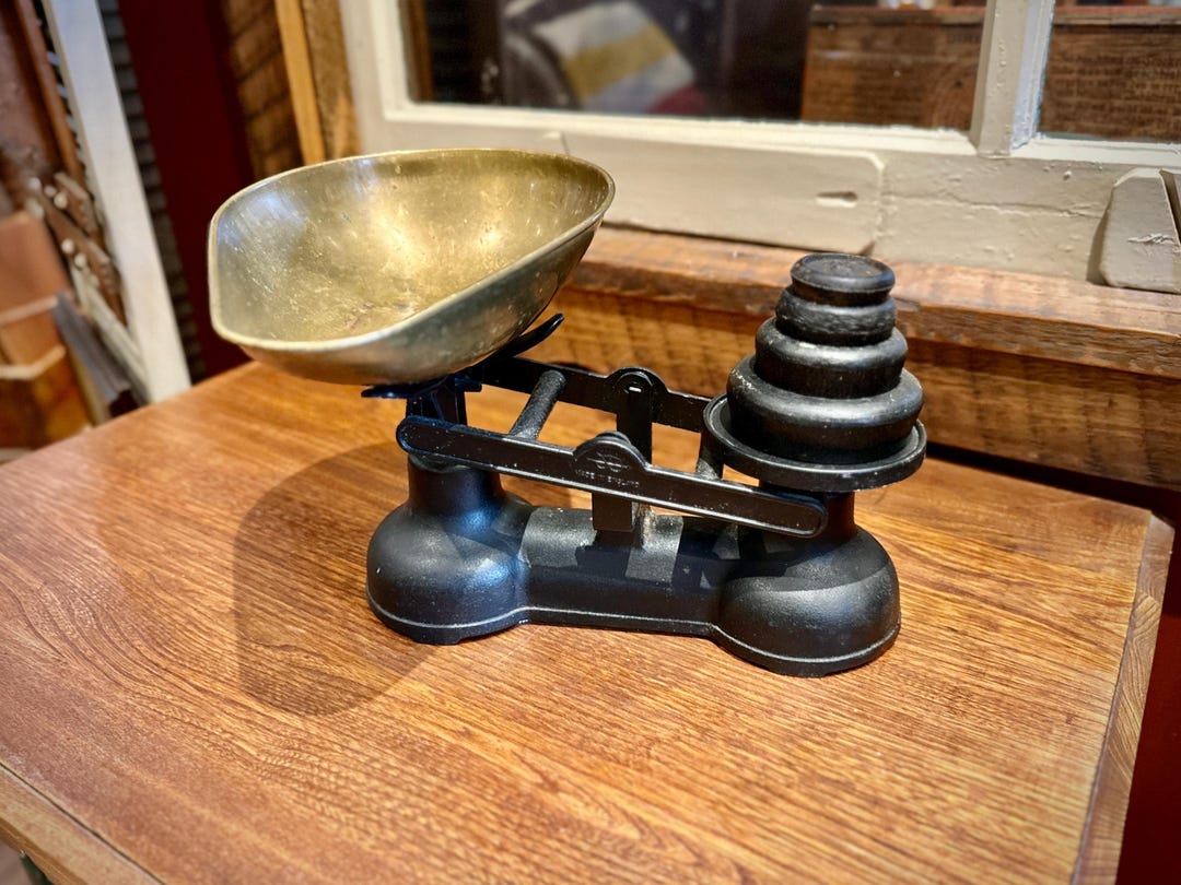 Vintage Cast Iron Salter Scale With Original Weights - Etsy