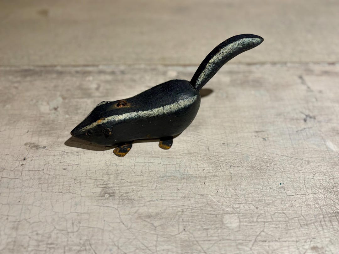 Rare Vintage Hand Carved Skunk Ice Fishing Decoy With Glass Eyes - Etsy