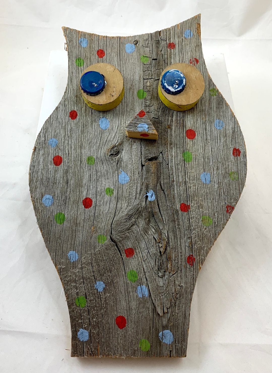 Decoración de arte popular de madera Búho feo - Etsy España