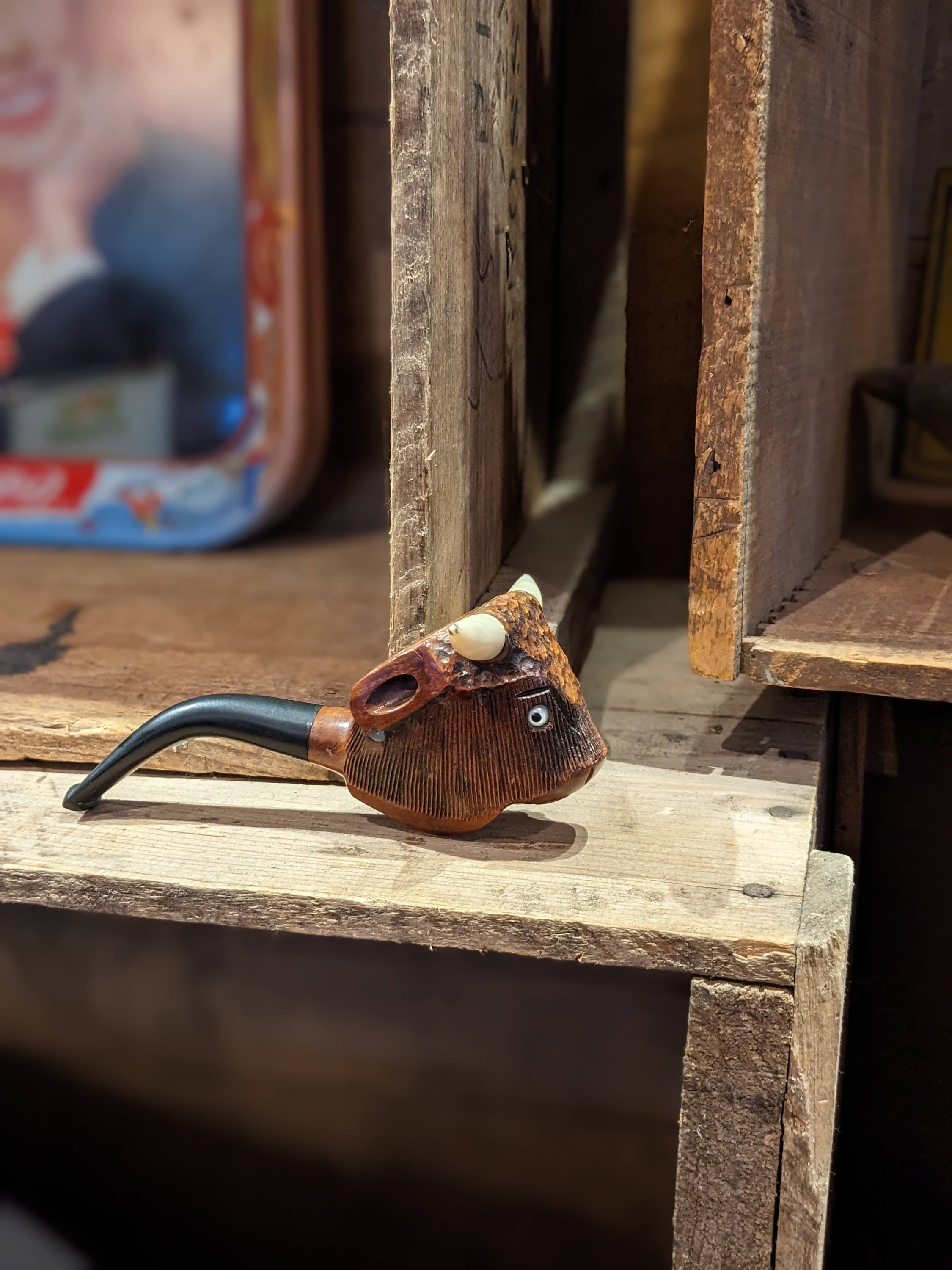 Vintage Figural Bull/ Buffalo Pipe With Glass Eyes - Etsy