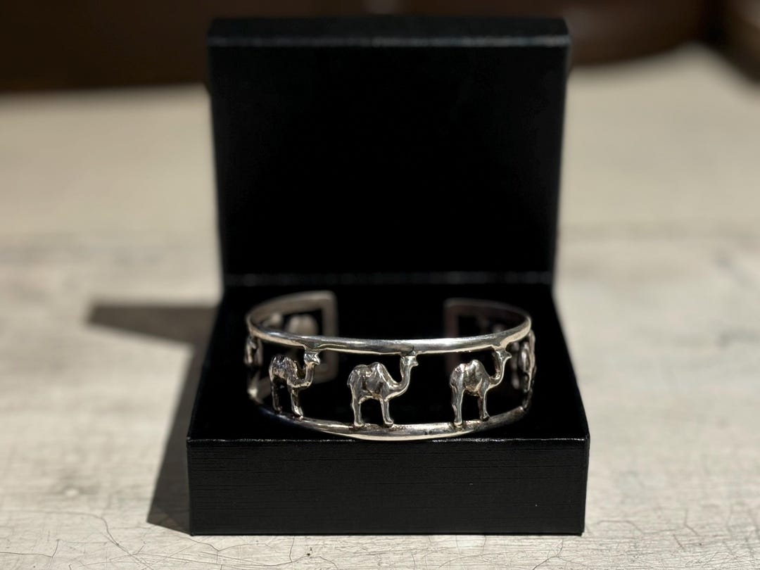 Sterling Silver Camel Themed Bangle Bracelet - Etsy