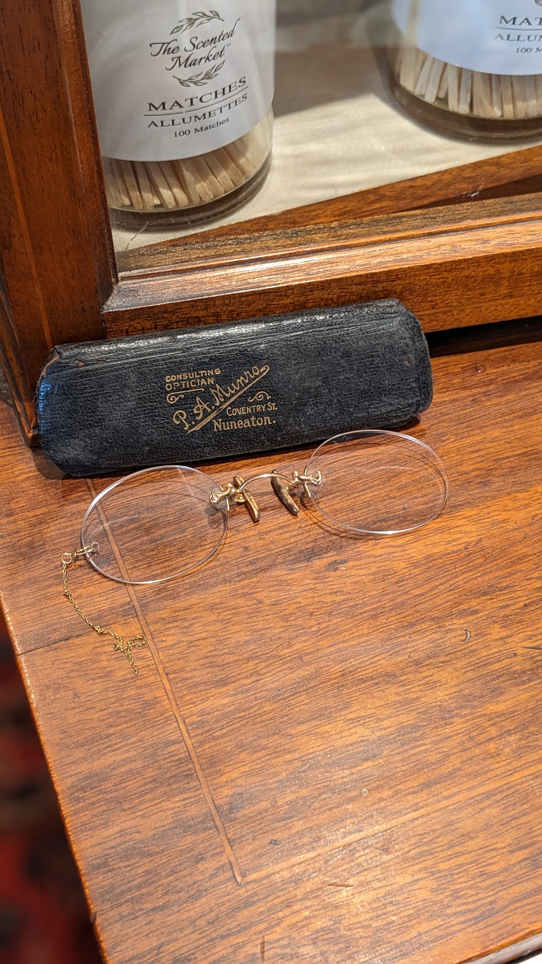 Early Rimless Pinch Spring 10K Gold Eye Glasses, Collectable, Antique ...