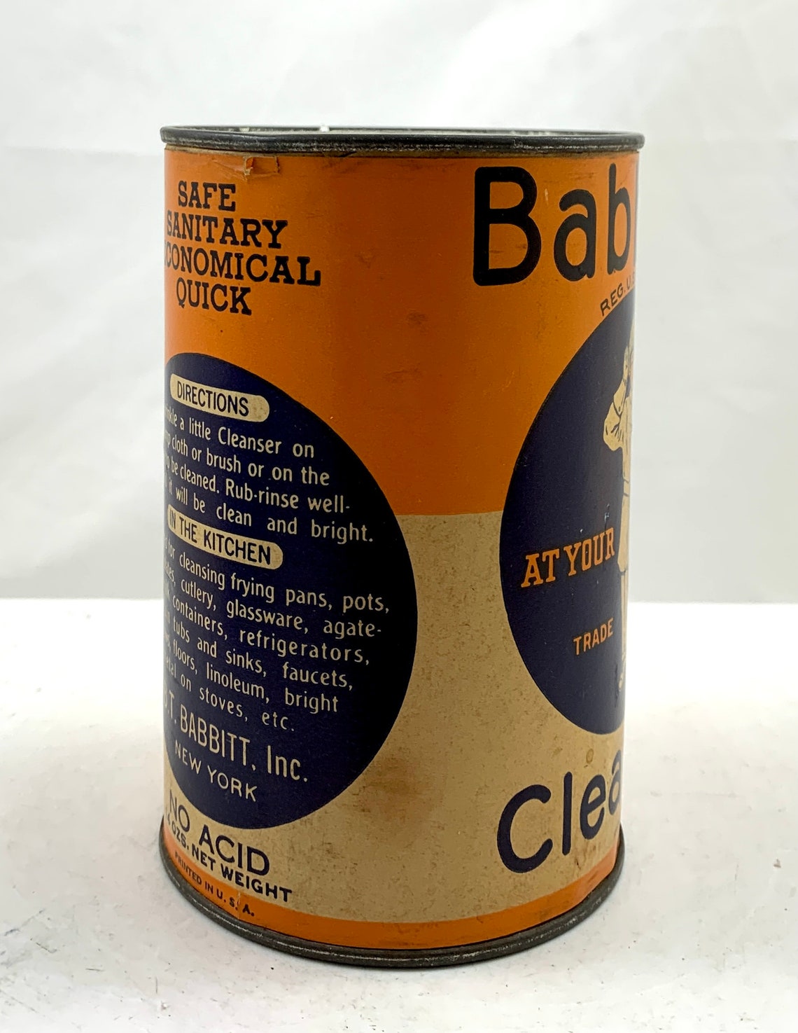 Vintage C.1920 Babbitt's Cleanser Canister - Etsy