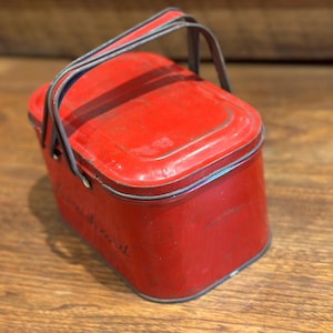 Vintage Laura Second Red Lunch Box Tin - Etsy