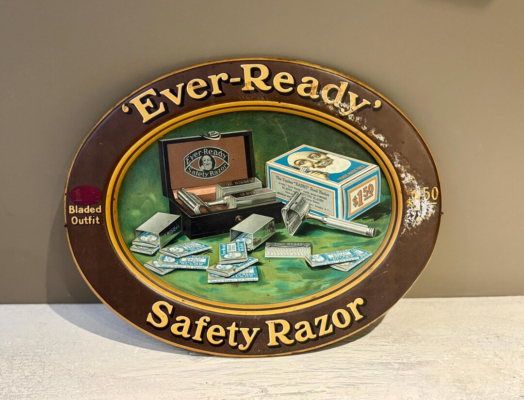 Rare Antique 1910 Ever-ready Safety Razor Sign - Etsy