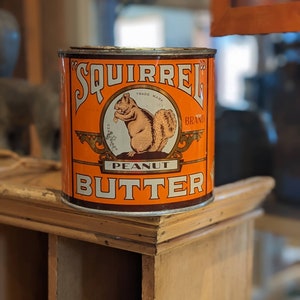 Vintage 48oz Squirrel Peanut Butter Tin Vancouver, Collectable ...